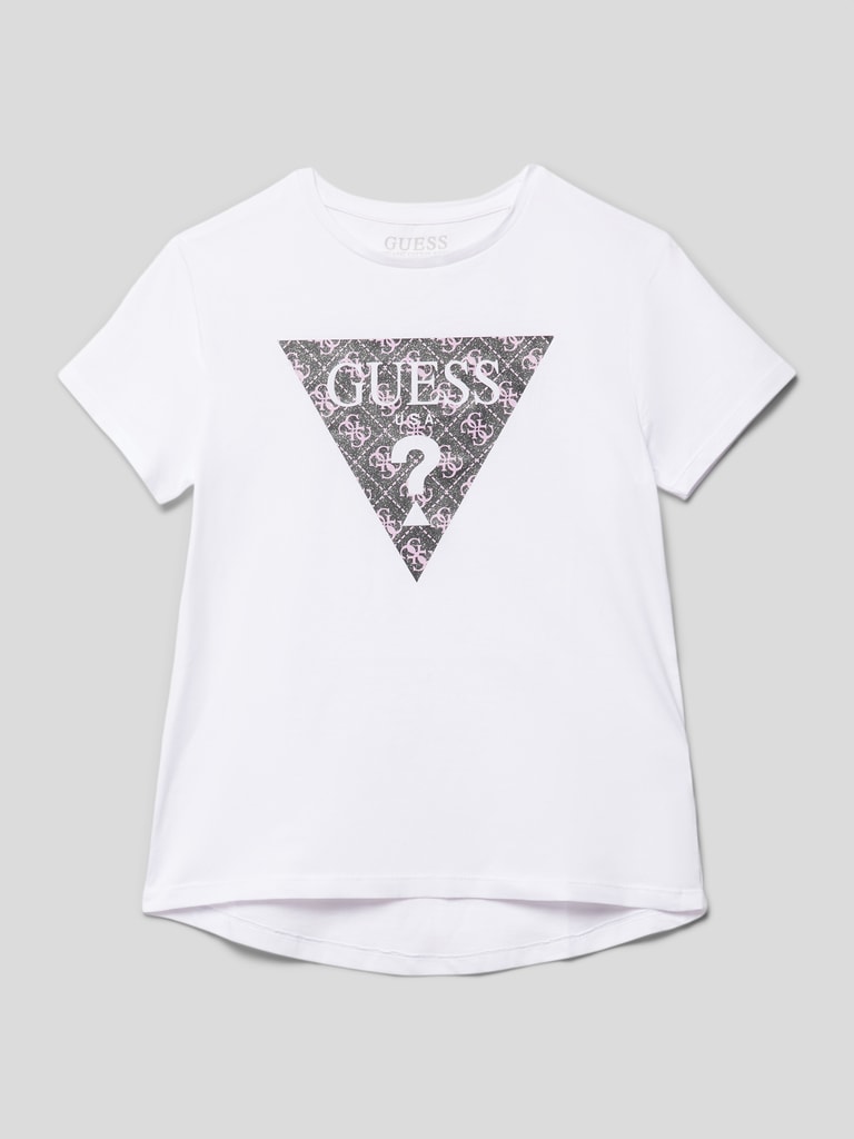 Guess T-Shirt mit Label-Print (weiss) online kaufen
