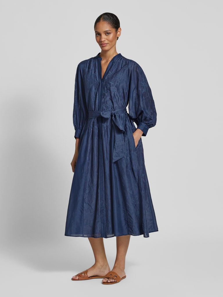 Marella Midikleid mit Bindegürtel Modell 'SETOLA' (marine) online kaufen