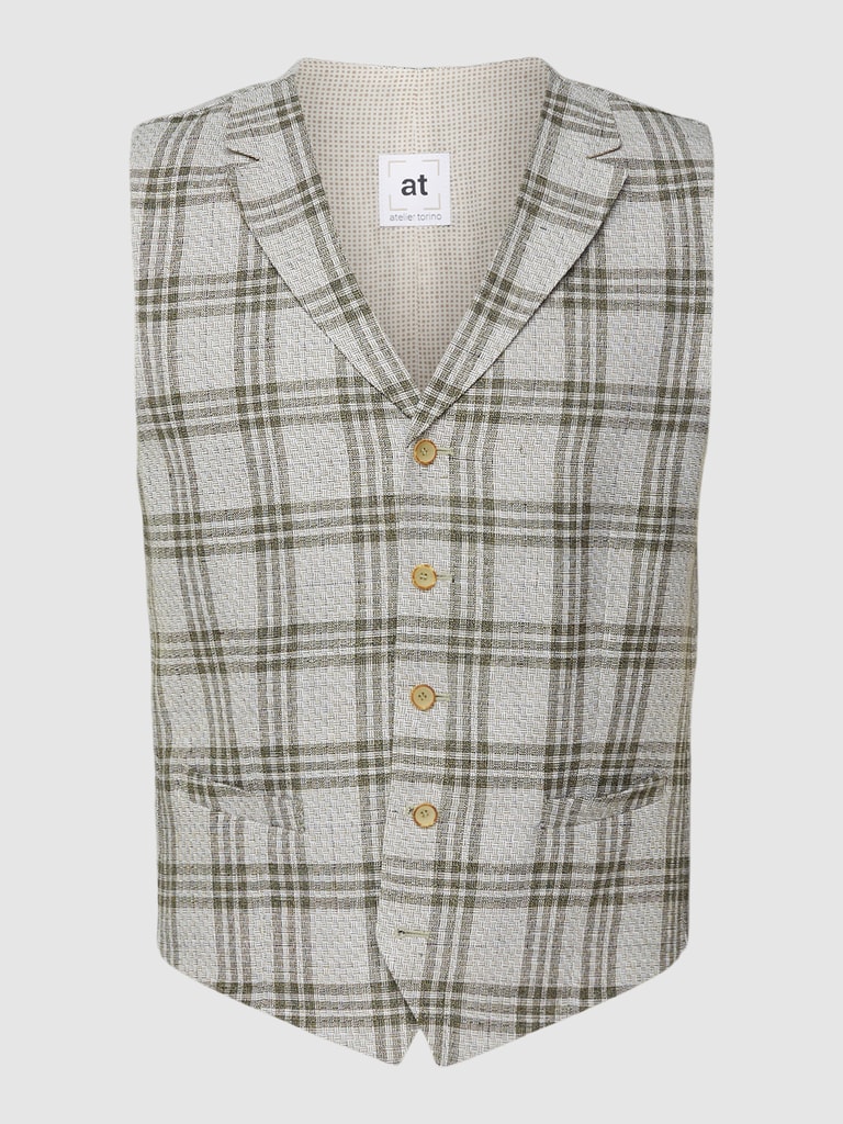 ATELIER TORINO Gilet met linnen, model 'Orazio' in lindegroen online ...
