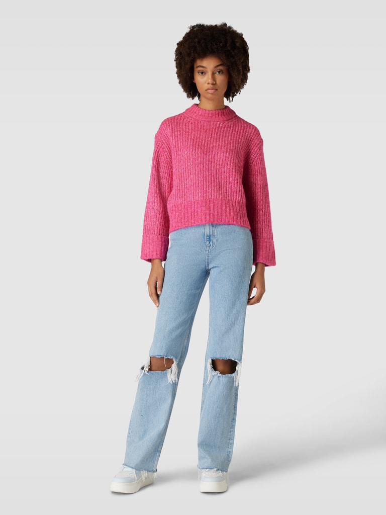 Gina Tricot Strickpullover mit Stehkragen (pink) online kaufen