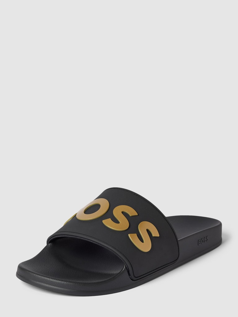BOSS Slides mit Label-Detail Modell 'Kirk' (black) online kaufen