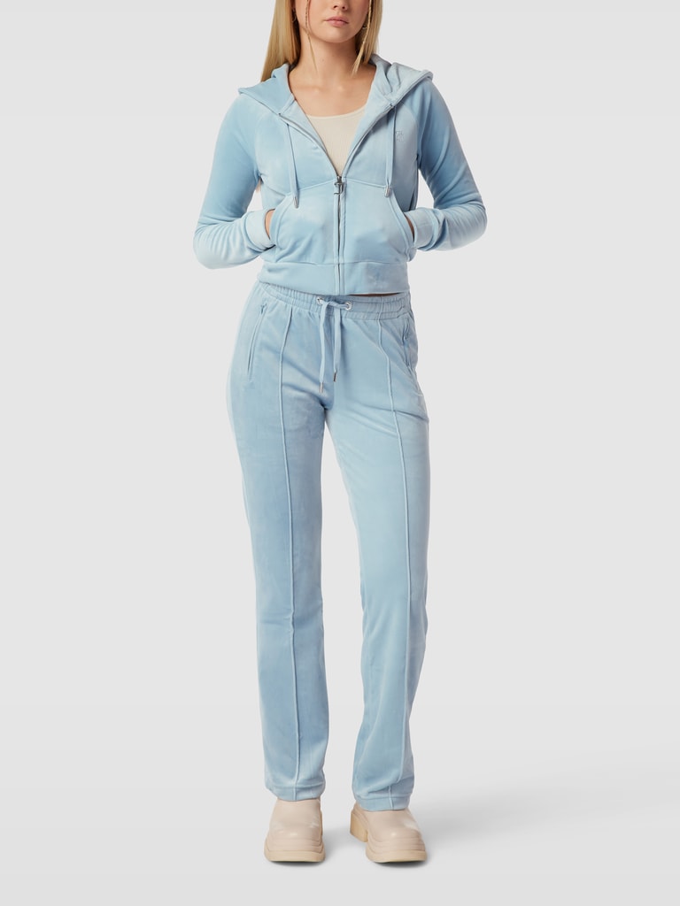 Juicy Couture Sweatjacke mit Label-Applikationen Modell 'MADISON' (rauchblau) online kaufen