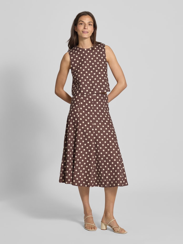 Mango Midirock aus Leinen-Viskose-Mix Modell 'ROMEO' (dunkelbraun ...