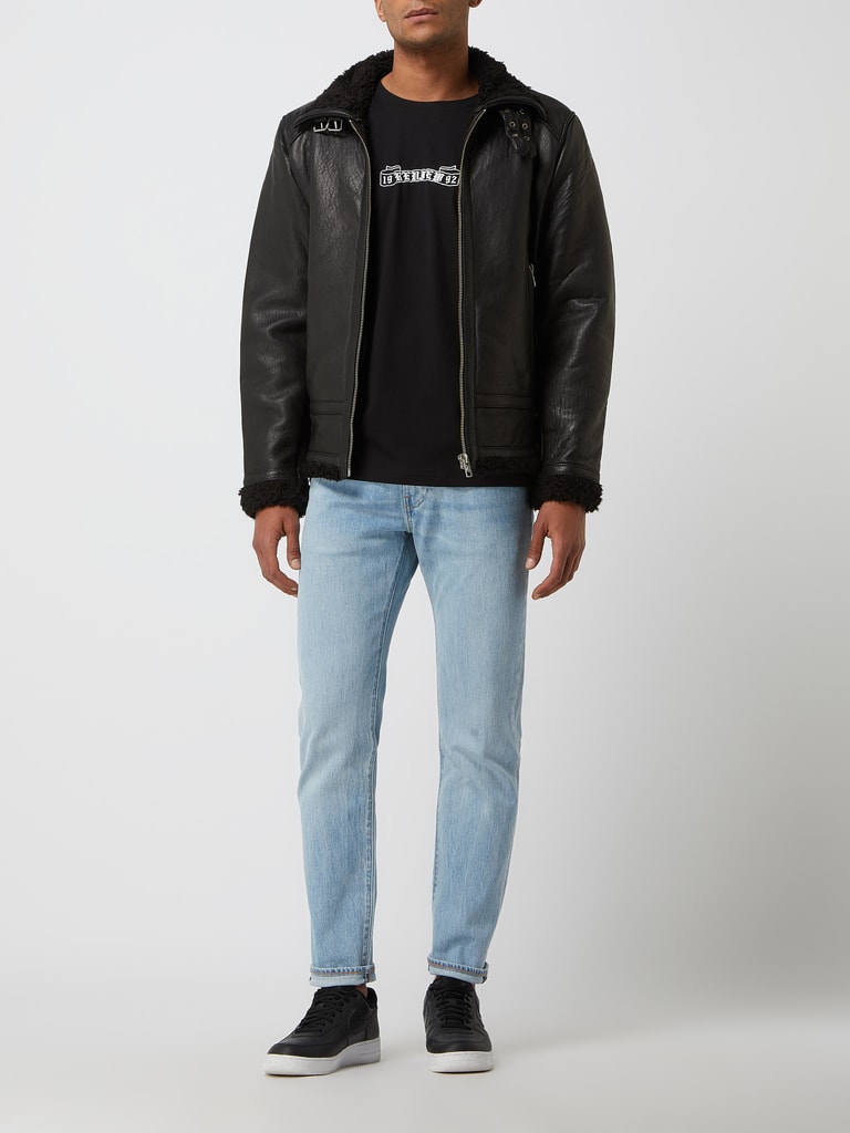 BE EDGY Lederjacke in Shearling-Optik Modell 'Be Austin' (black) online ...
