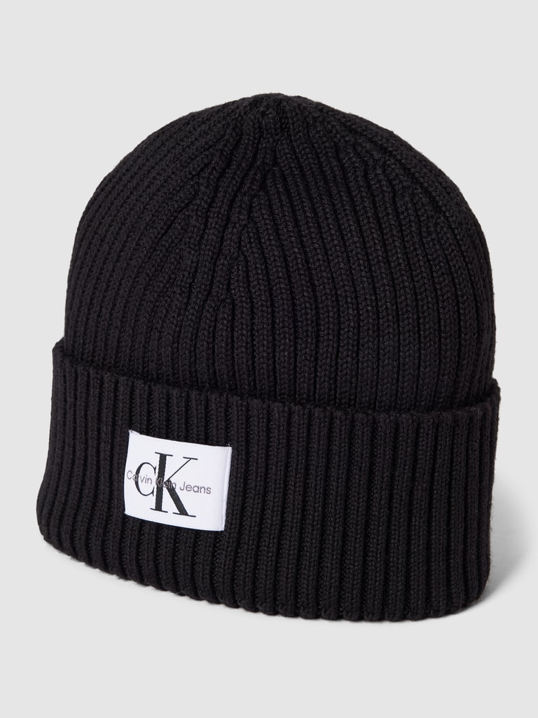 Calvin Klein Jeans Beanie mit Label-Patch Modell 'MONOGRAM' (black ...