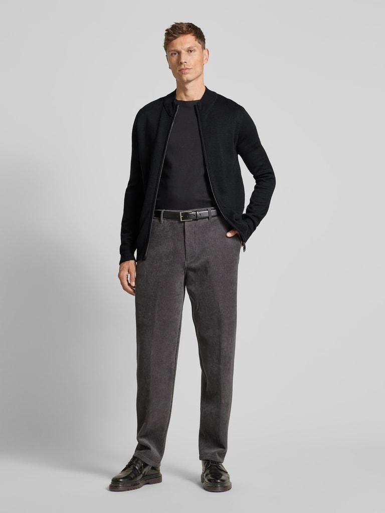 Christian Berg Men Strickjacke mit Zweiwege-Reißverschluss (black ...