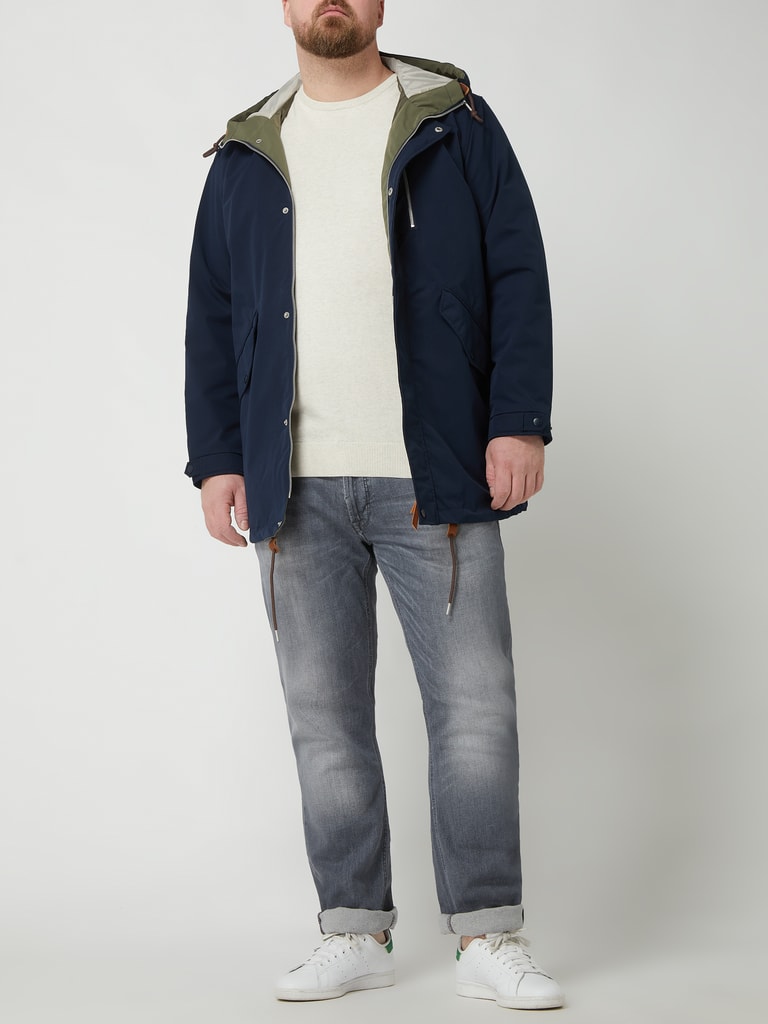 Jack & Jones Plus PLUS SIZE Parka mit Stehkragen Modell 'Hughes' - wasserabweisend (marine ...