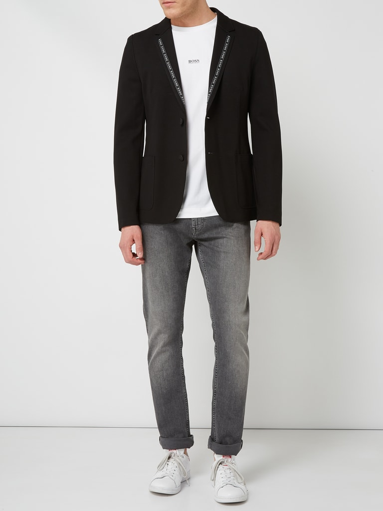 Kup online HUGO Marynarka zapinana na dwa guziki z dżerseju model ‘Paul’ (czarny)
