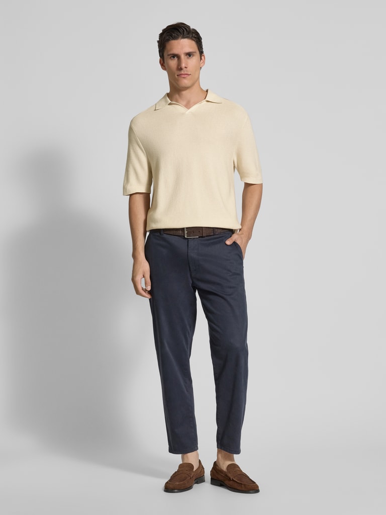 Tiger Of Sweden Relaxed fit poloshirt met V-hals, model 'Eoin' in ecru ...