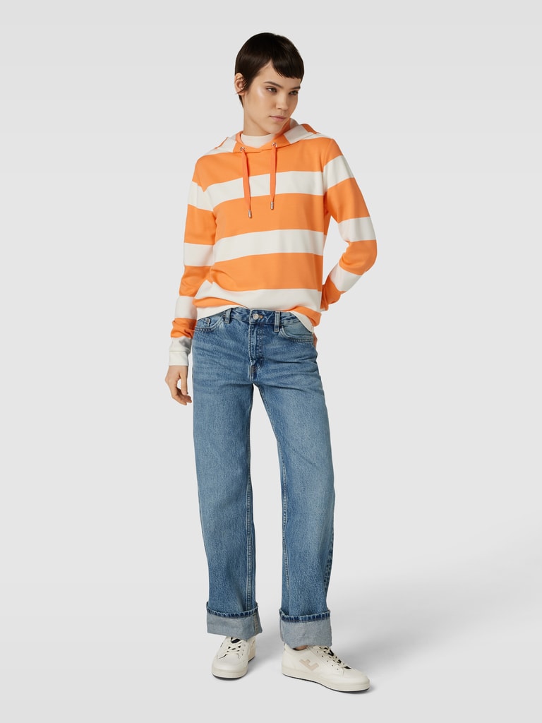 comma Casual Identity Hoodie mit Blockstreifen (orange) online kaufen