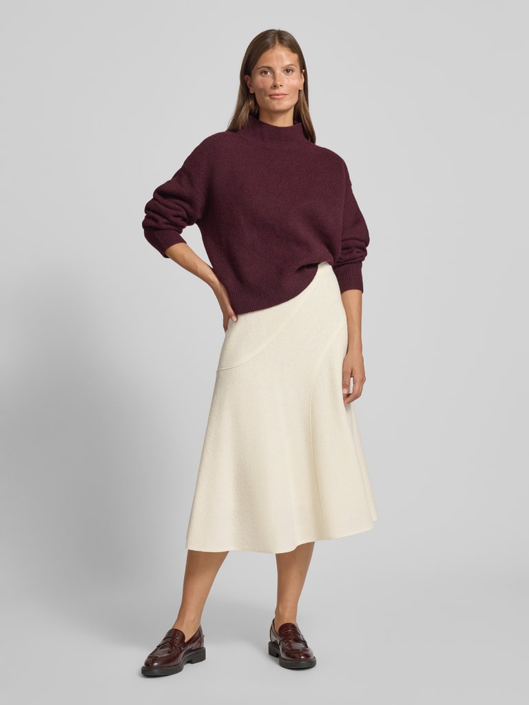BOSS Rok in A-lijn van gekookte scheerwol, model 'VICENA' in offwhite ...