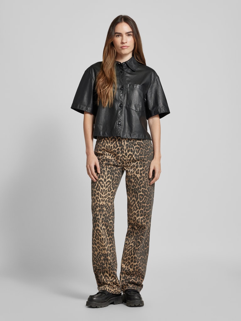 Marc O'Polo Lederbluse mit 1/2-Arm (black) online kaufen