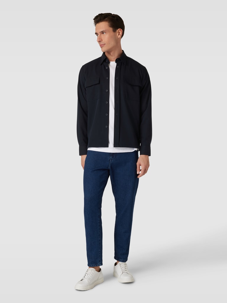 Roy Robson Overshirt in unifarbenem Design (marine) online kaufen