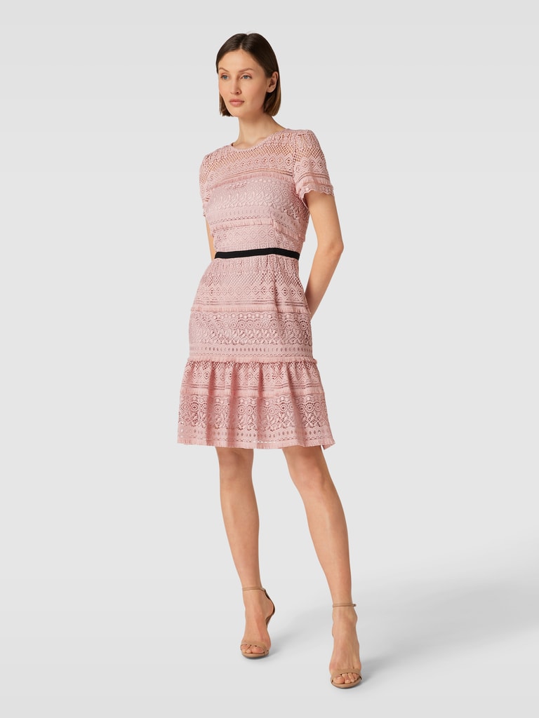 Swing Cocktailkleid mit Spitzenbesatz (rose) online kaufen