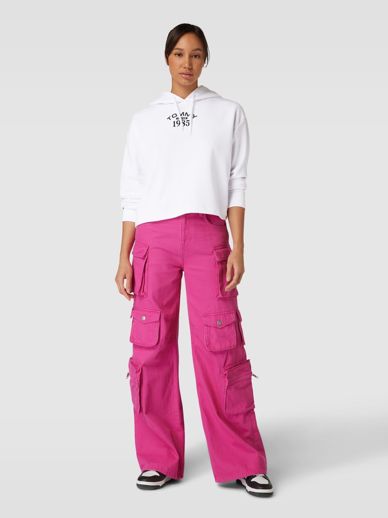 Tommy Jeans Hoodie mit Label-Print Modell 'ESSENTIAL' (weiss) online kaufen