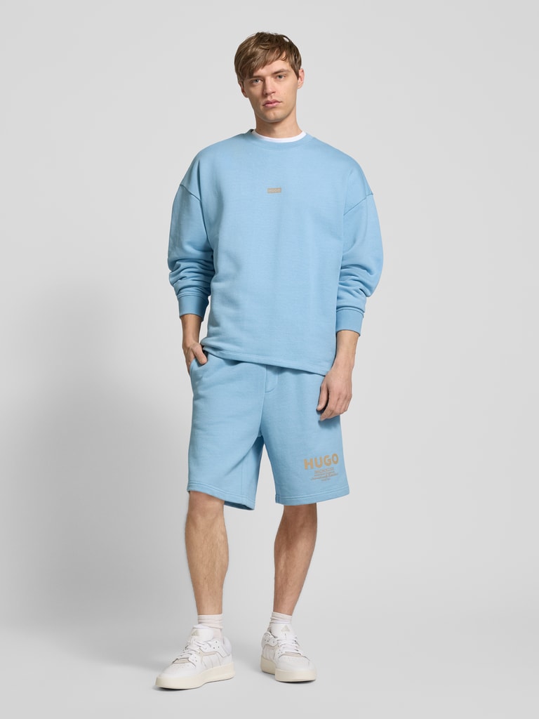 Hugo Blue Oversized Sweatshirt mit Label-Print Modell 'Naviu' (hellblau ...