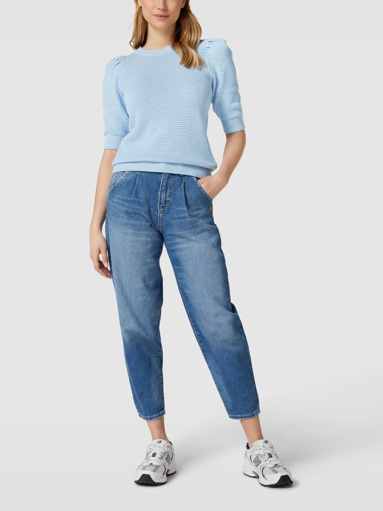 B.Young Gebreide pullover met structuurmotief, model 'Mikala' in bleu ...