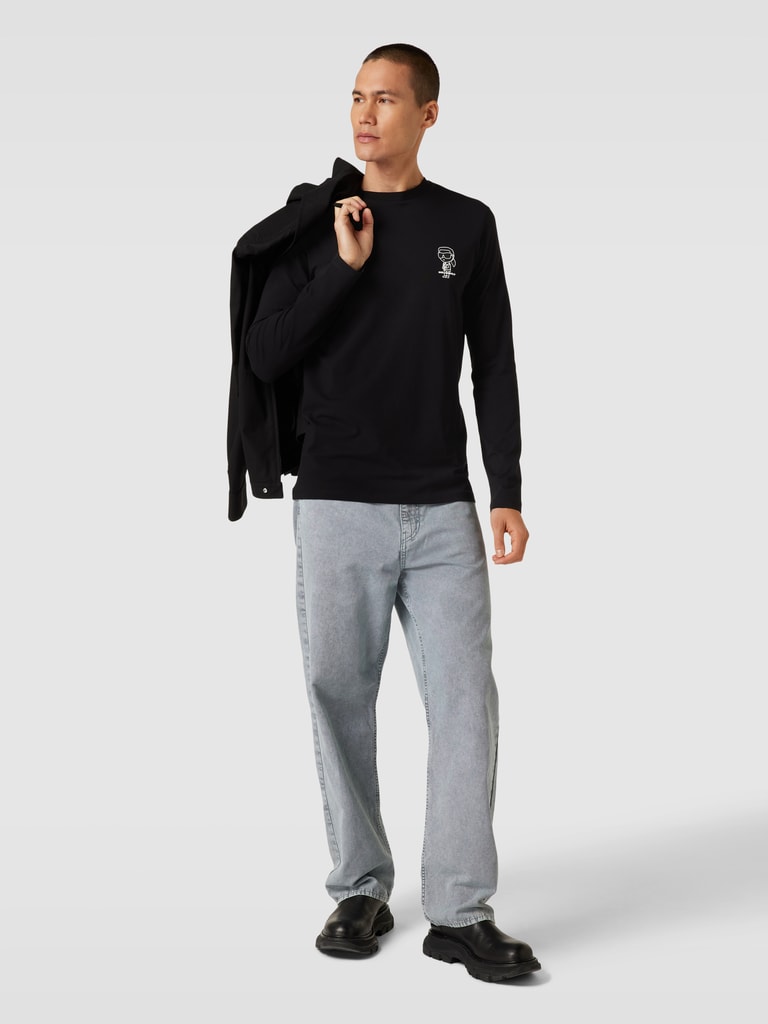 Karl Lagerfeld Longsleeve mit Label-Print (black) online kaufen