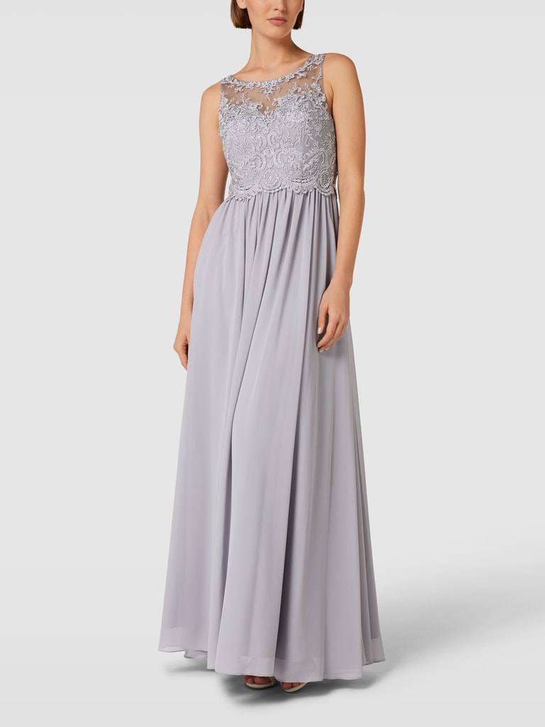 Laona Abendkleid mit floralen Stickereien (eisblau) online kaufen