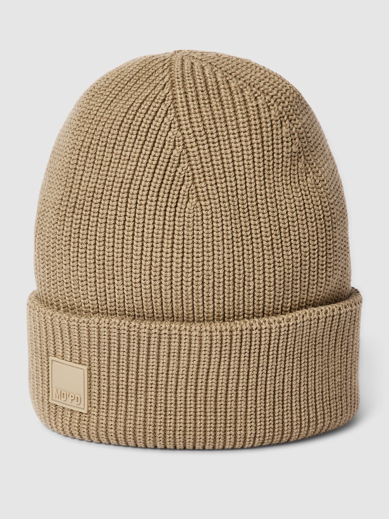 Marc O'Polo Denim Beanie mit Label-Detail (beige) online kaufen