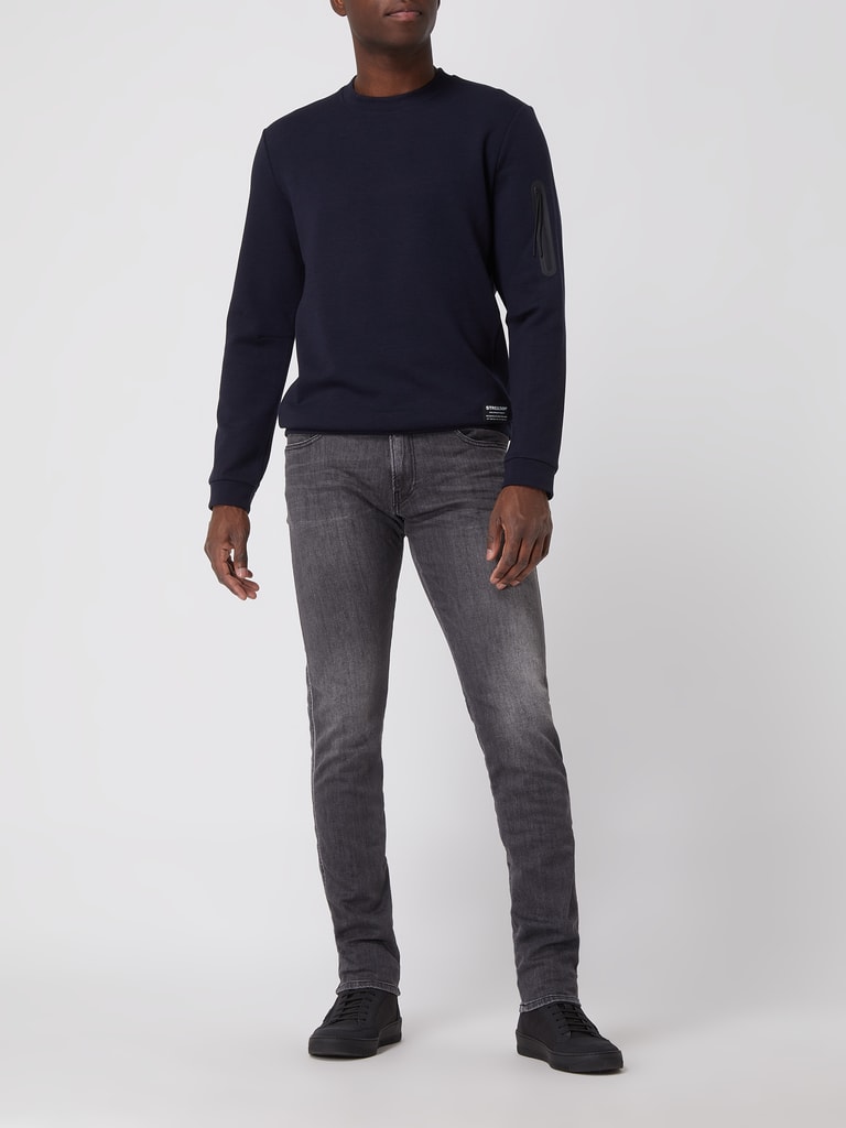 Strellson Sweatshirt met mouwzak, model 'Ives' in blauw online kopen | P&C