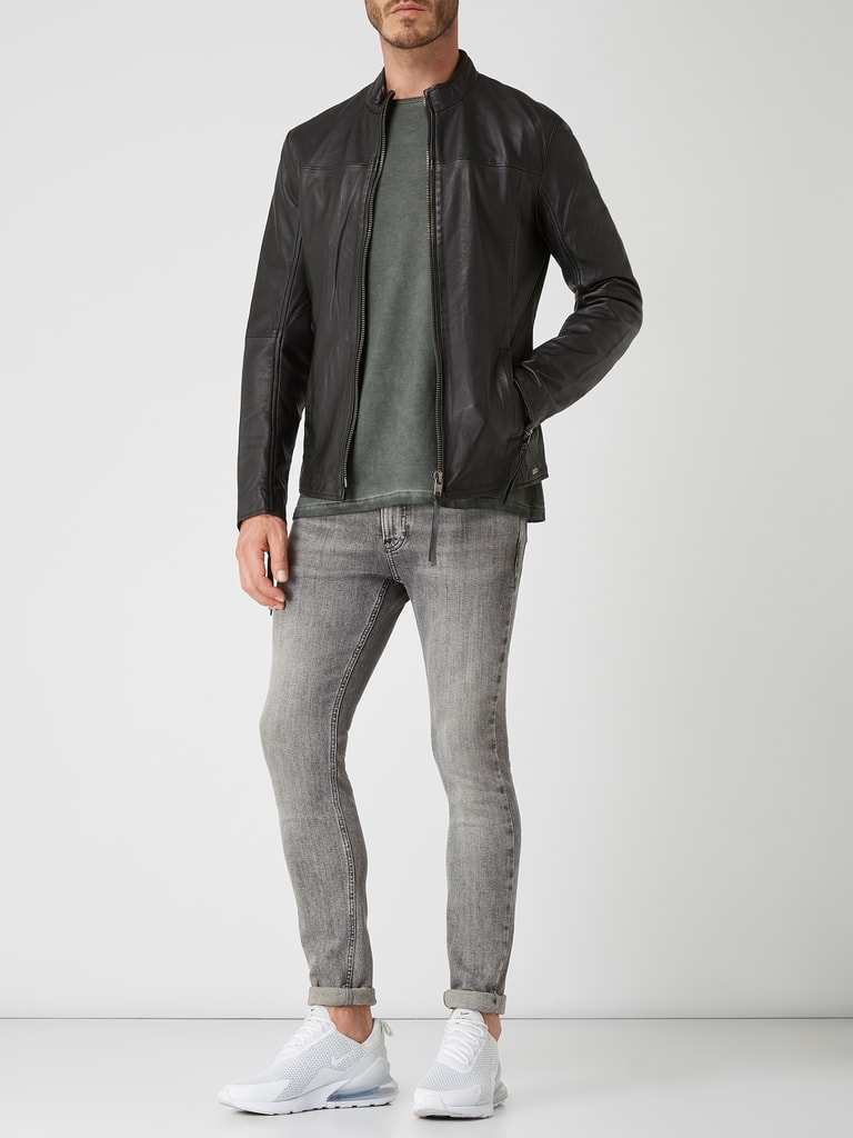 Tigha Lederjacke im Biker-Look Modell 'Wilson' (black) online kaufen