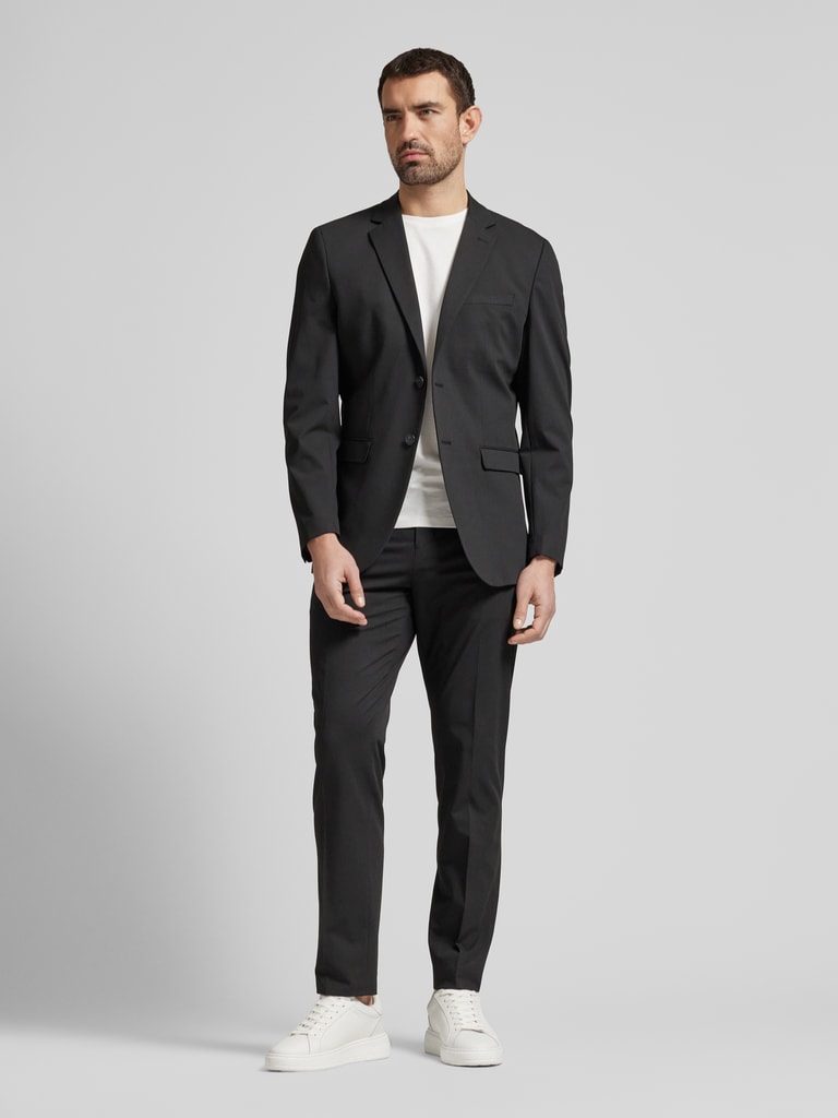 SELECTED HOMME Slim fit pantalon met knoop- en ritssluiting in zwart ...