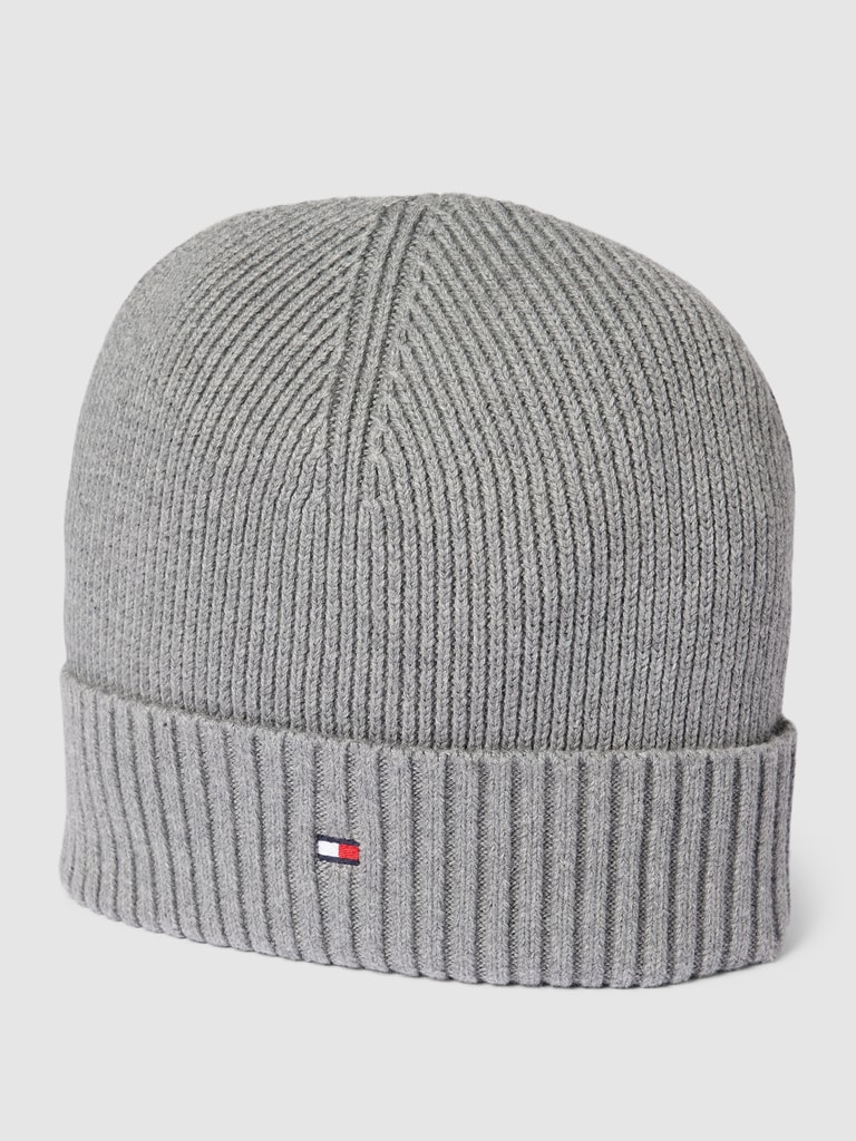 Tommy Hilfiger Muts met logostitching, model 'ESSENTIAL FLAG' in middengrijs online kopen | P&C
