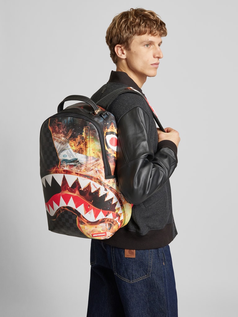 Sprayground Rugzak met motiefprint, model 'SHARK CHECK' in zwart online ...