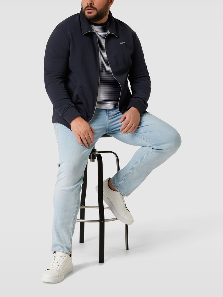 S.Oliver Plus PLUS SIZE Sweatjacke mit Label-Detail (marine) online kaufen