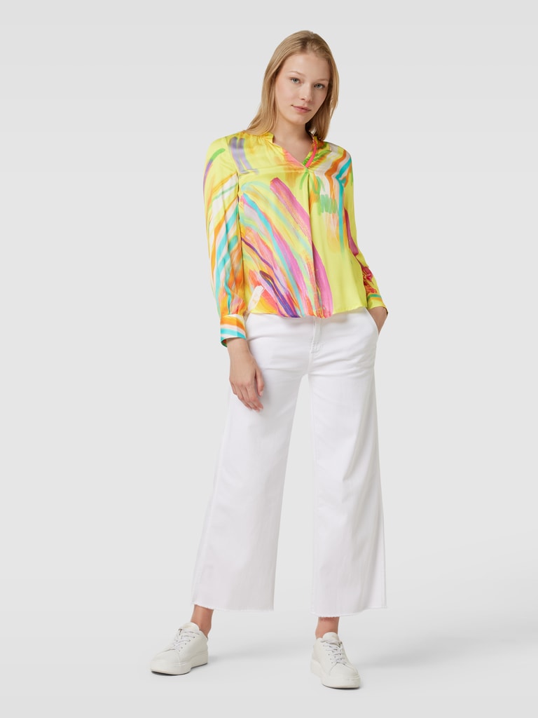 Emily Van den Bergh Blouseshirt van viscose met all-over motief in geel ...