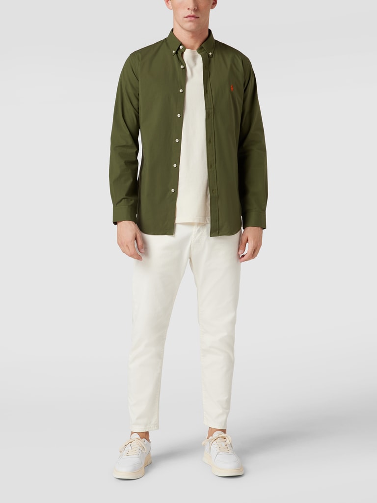 Polo Ralph Lauren Slim Fit Freizeithemd mit Logo-Stitching (oliv ...