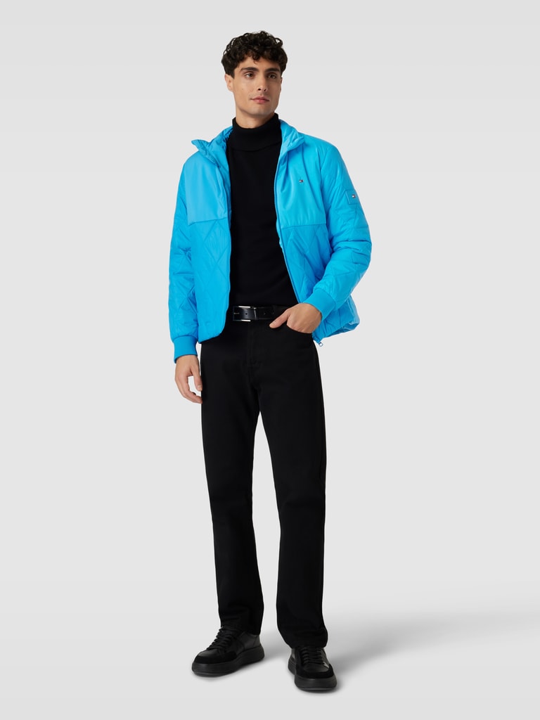 Tommy Hilfiger Gewatteerd jack met logostitching in koningsblauw online ...