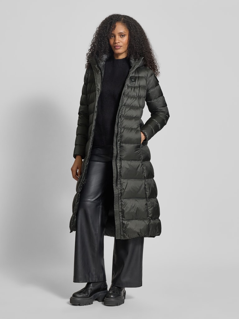 Blauer USA Lange donsjas met capuchon model 'ANITA' in donkergrijs ...