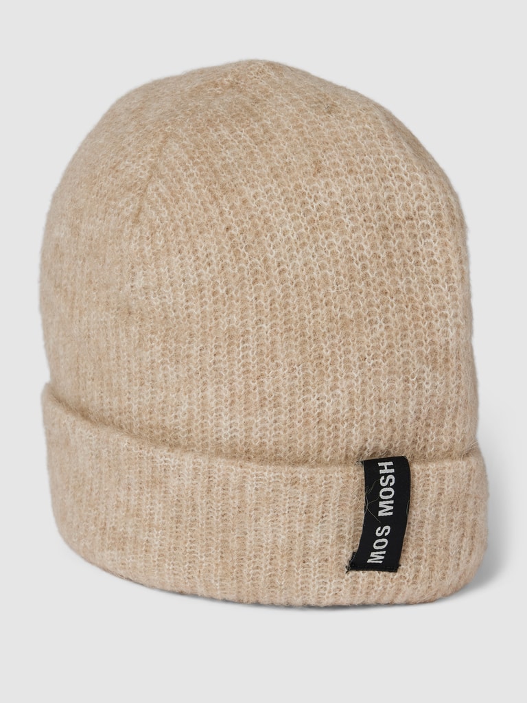 MOS MOSH Beanie mit Label-Detail Modell 'THORA' (mud melange) online kaufen