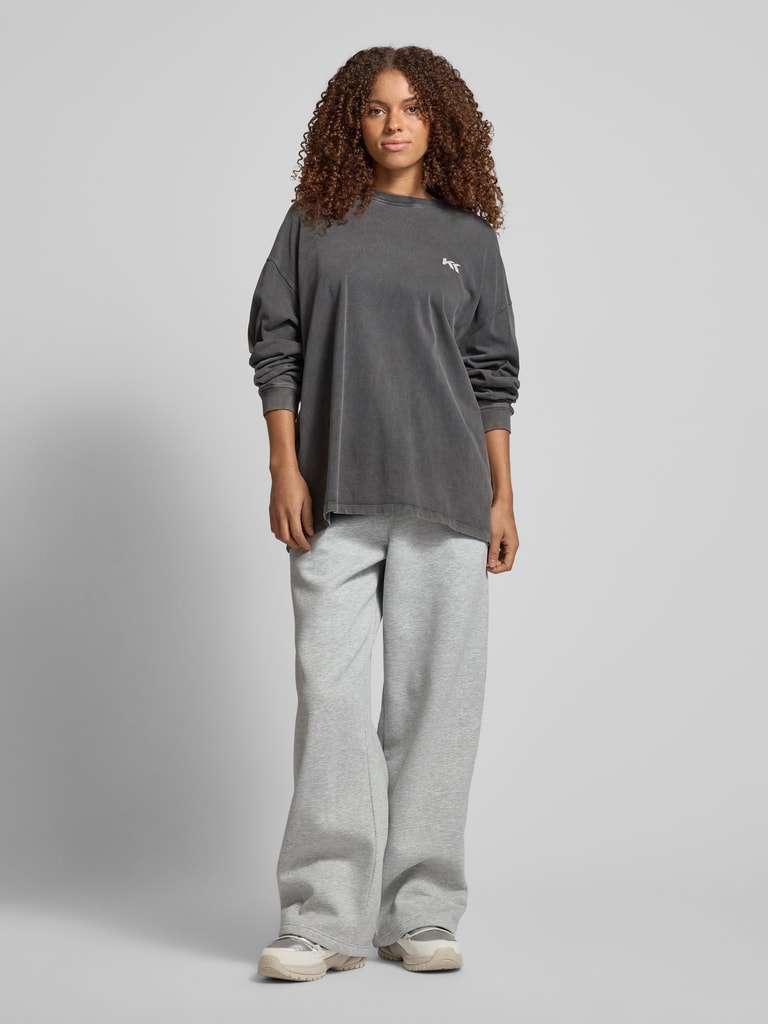 WEEKDAY Wide Leg Sweatpants mit elastischem Bund (hellgrau melange ...