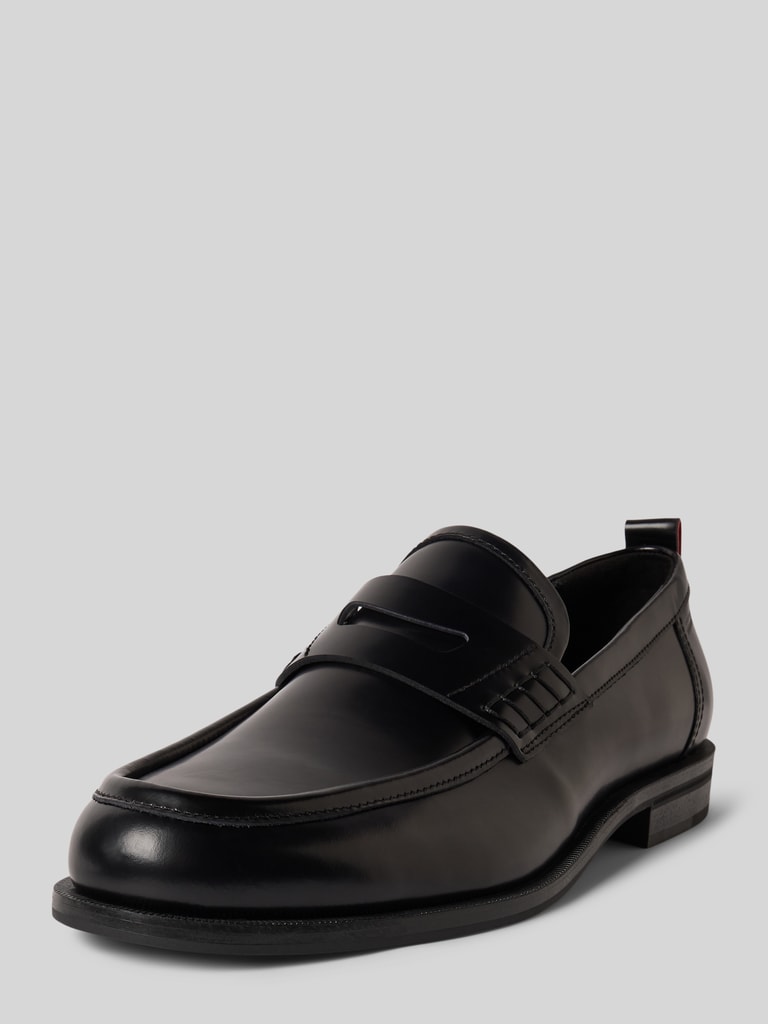 HUGO Loafer aus Leder mit Pennyloafer-Bündchen Modell 'VARIAN' (black ...