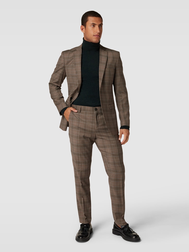 SELECTED HOMME Broek met tartanruit in middenbruin online kopen | P&C