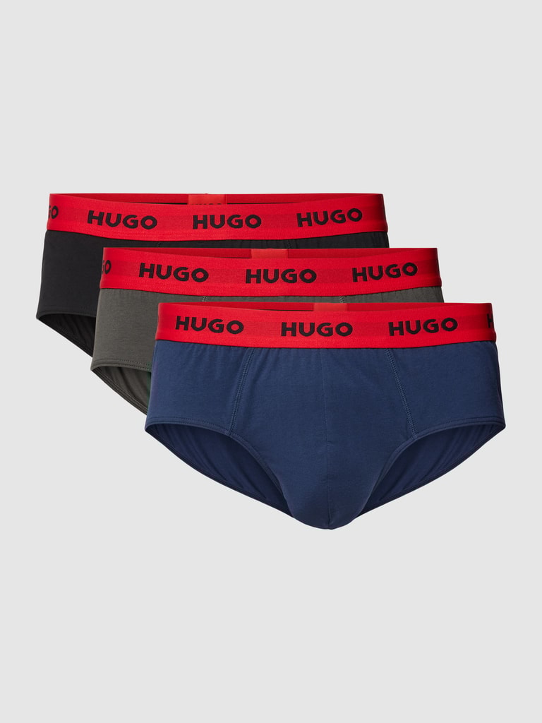 Kup online HUGO Slipy z elastycznym paskiem z logo w zestawie 3 szt ...