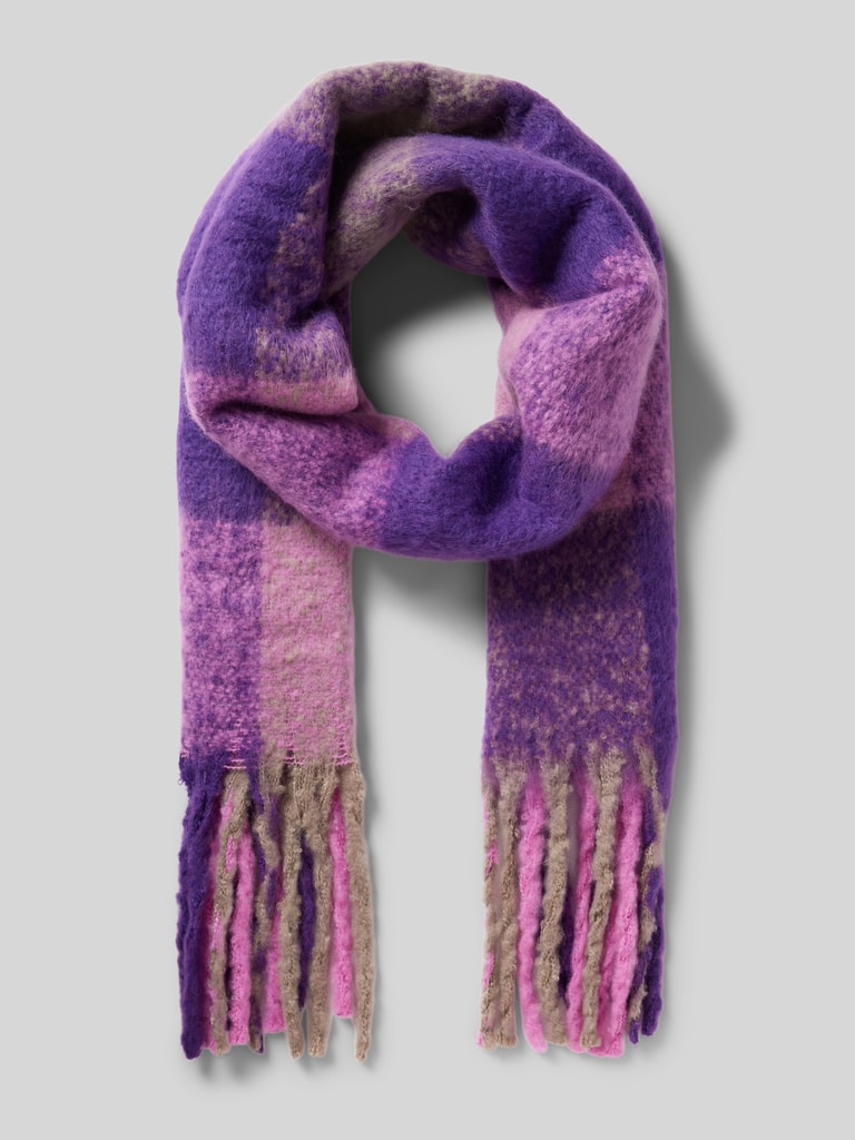 Kup online ICHI Szal z frędzlami model ‘AGGE’ (mocnoróżowy)