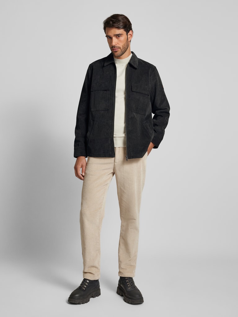 BOSS Orange Regular fit overhemdjack met paspelzakken op de borst ...