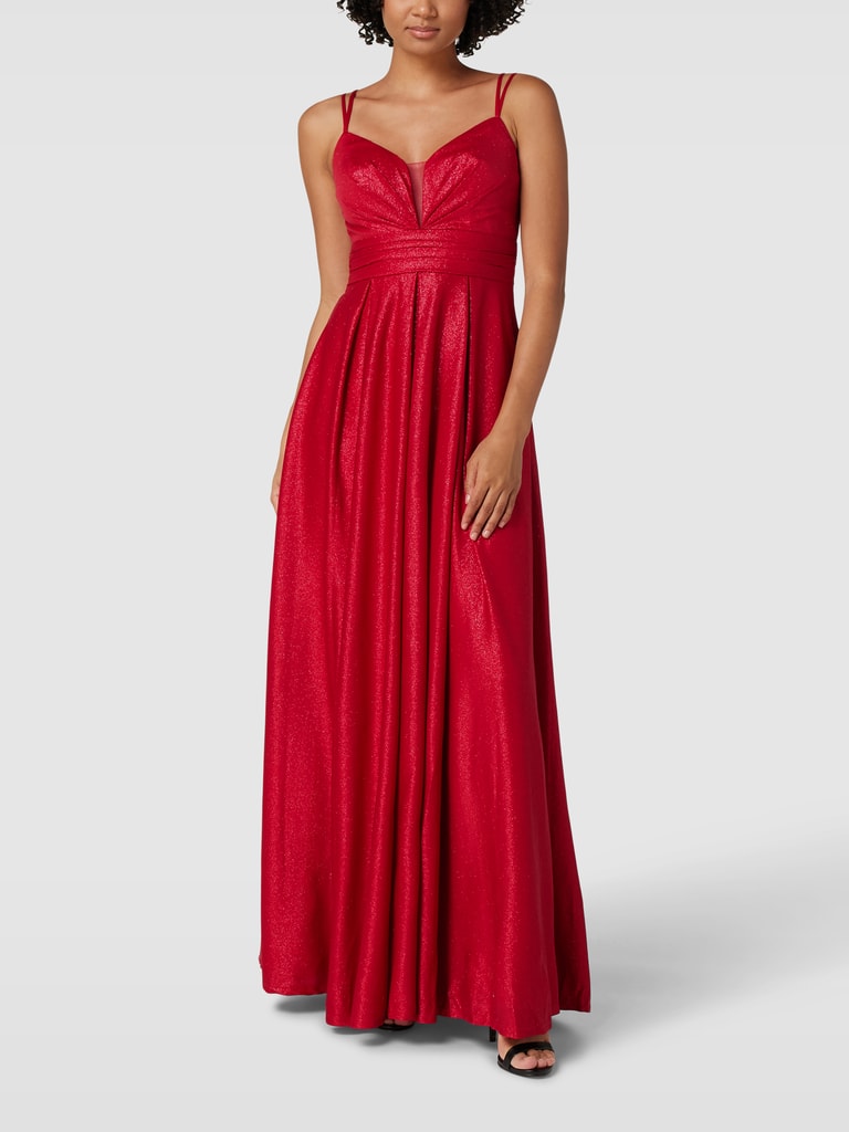 Jake*s Cocktail Abendkleid mit Herz-Ausschnitt (rot melange) online kaufen