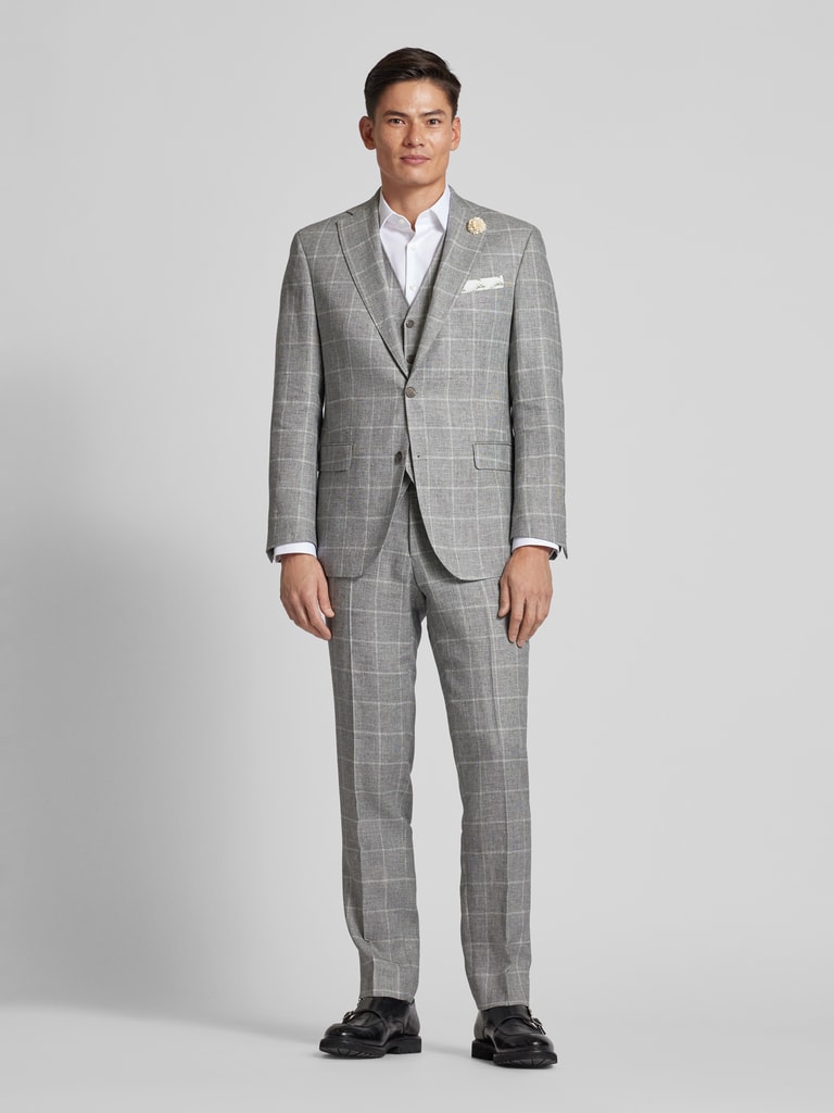 Carl Gross Slim Fit Anzughose mit Gitterkaro Modell 'Shiver-G ...