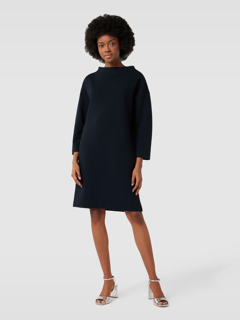 OPUS Knielange jurk met boothals, model 'Wasene' in marineblauw online kopen | P&C