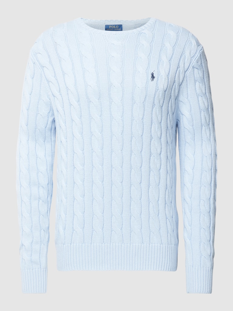 Polo Ralph Lauren Strickpullover mit Zopfmuster (hellblau) online kaufen