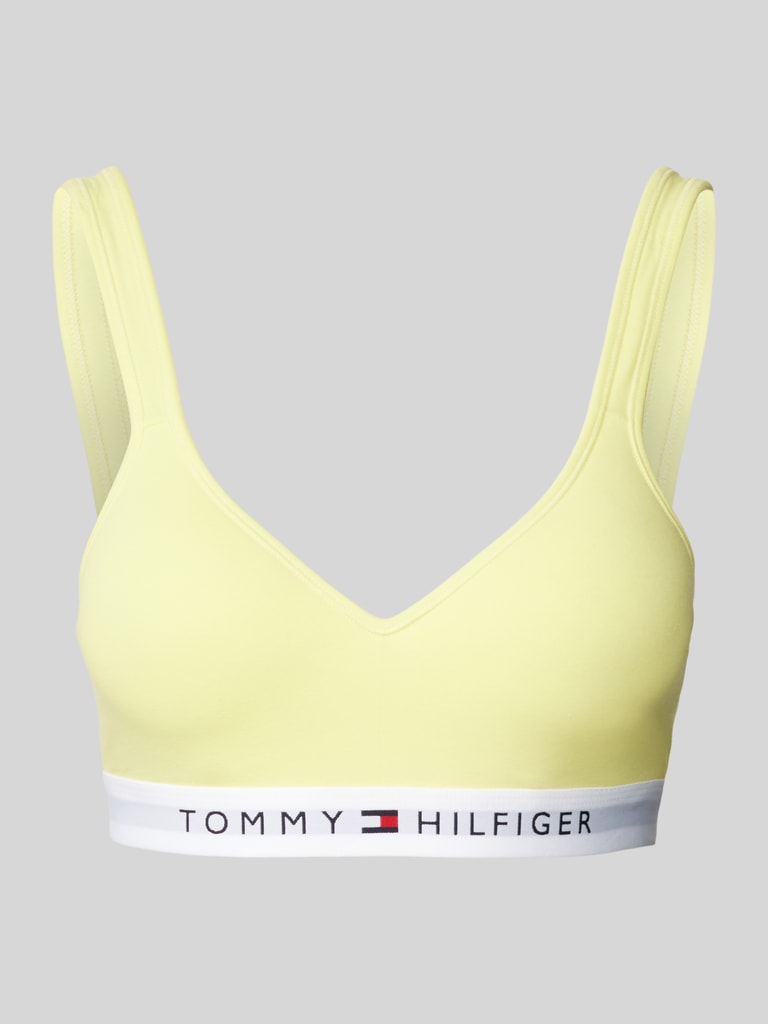 Kup online TOMMY HILFIGER Stanik w jednolitym kolorze z detalem z logo ...