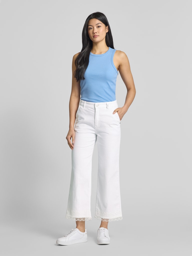 Marc Cain Wide Fit Jeans mit Spitzenbesatz (weiss) online kaufen