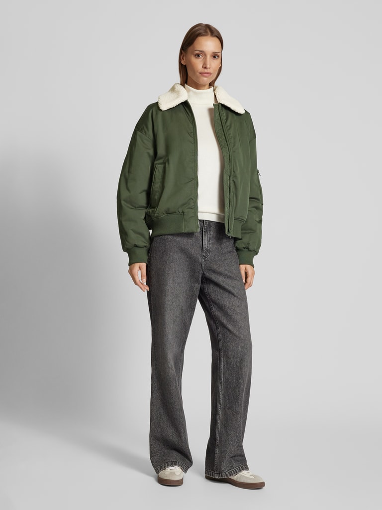 Kup online Jake*s Casual Bomberka z futerkiem (ciemnozielony)