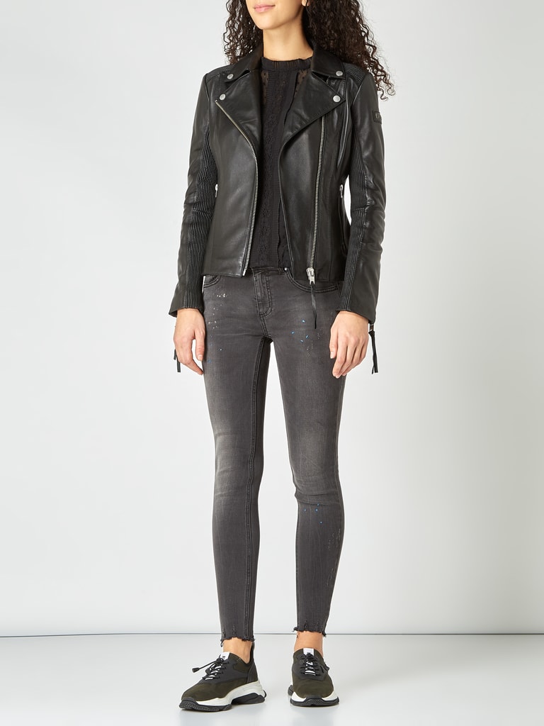 Tigha Lederjacke im Biker-Look Modell 'Ania' (black) online kaufen