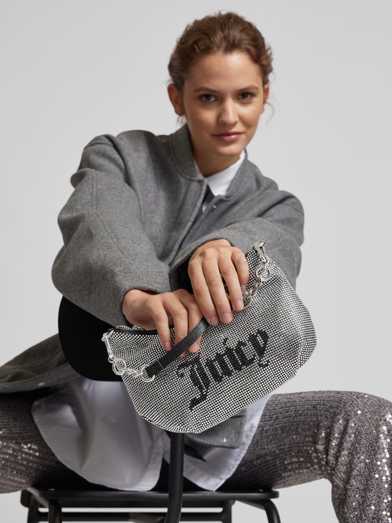 Juicy Couture Hobotas met strass-steentjes, model 'HAZEL' in zwart ...